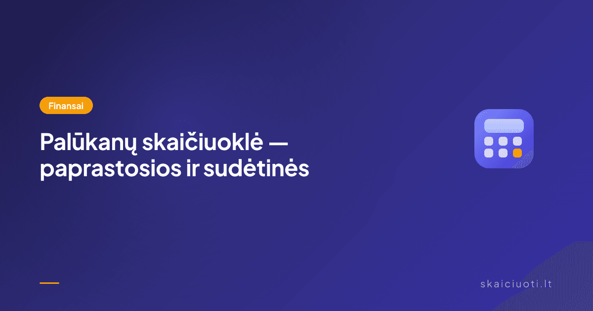 Palūkanų skaičiuoklė — paprastosios ir sudėtinės
